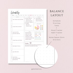 Minimal Weekly Planner Printable With Mood & Habit Tracker (PDF) - Etsy