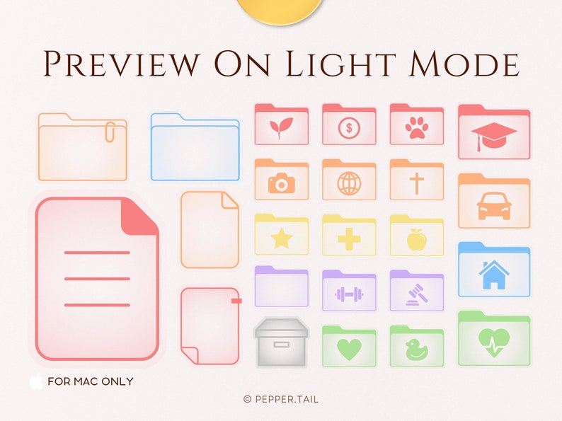 Glowing Aura Folder Icons for Mac Dark Mode (192 PNG) - Etsy