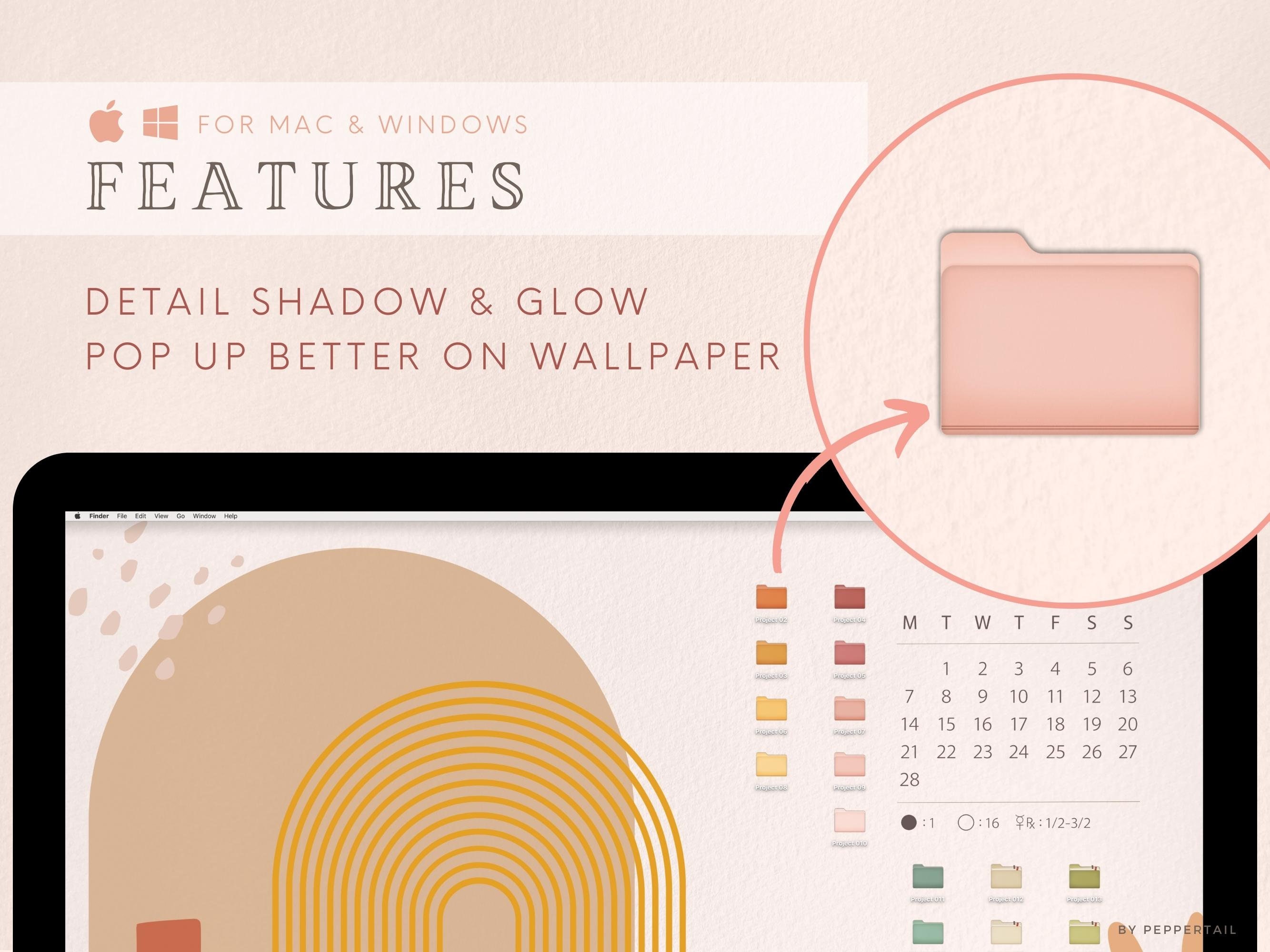Desktop Folder Icon Pack for MacBook and Imac BUNDLE | Desktop Icons ...