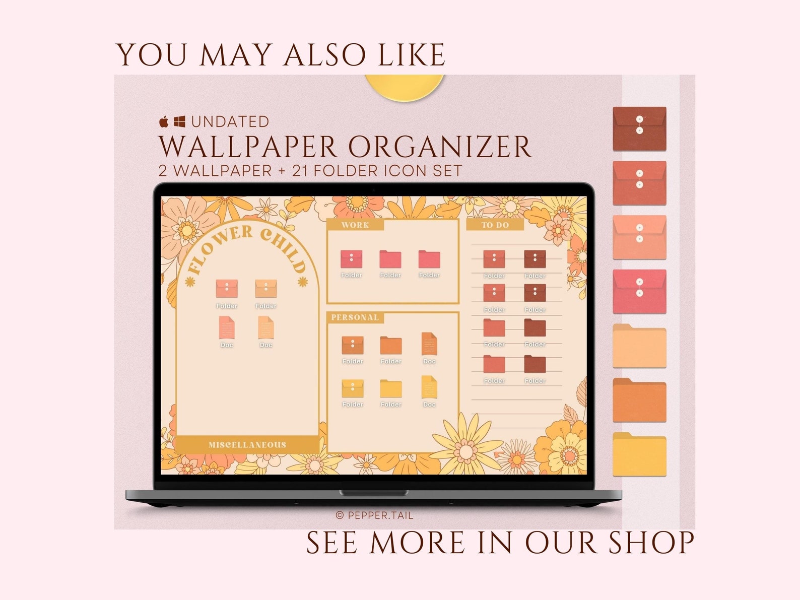 Retro Color Combo Mac Folder Iconsdesktop Document - Etsy