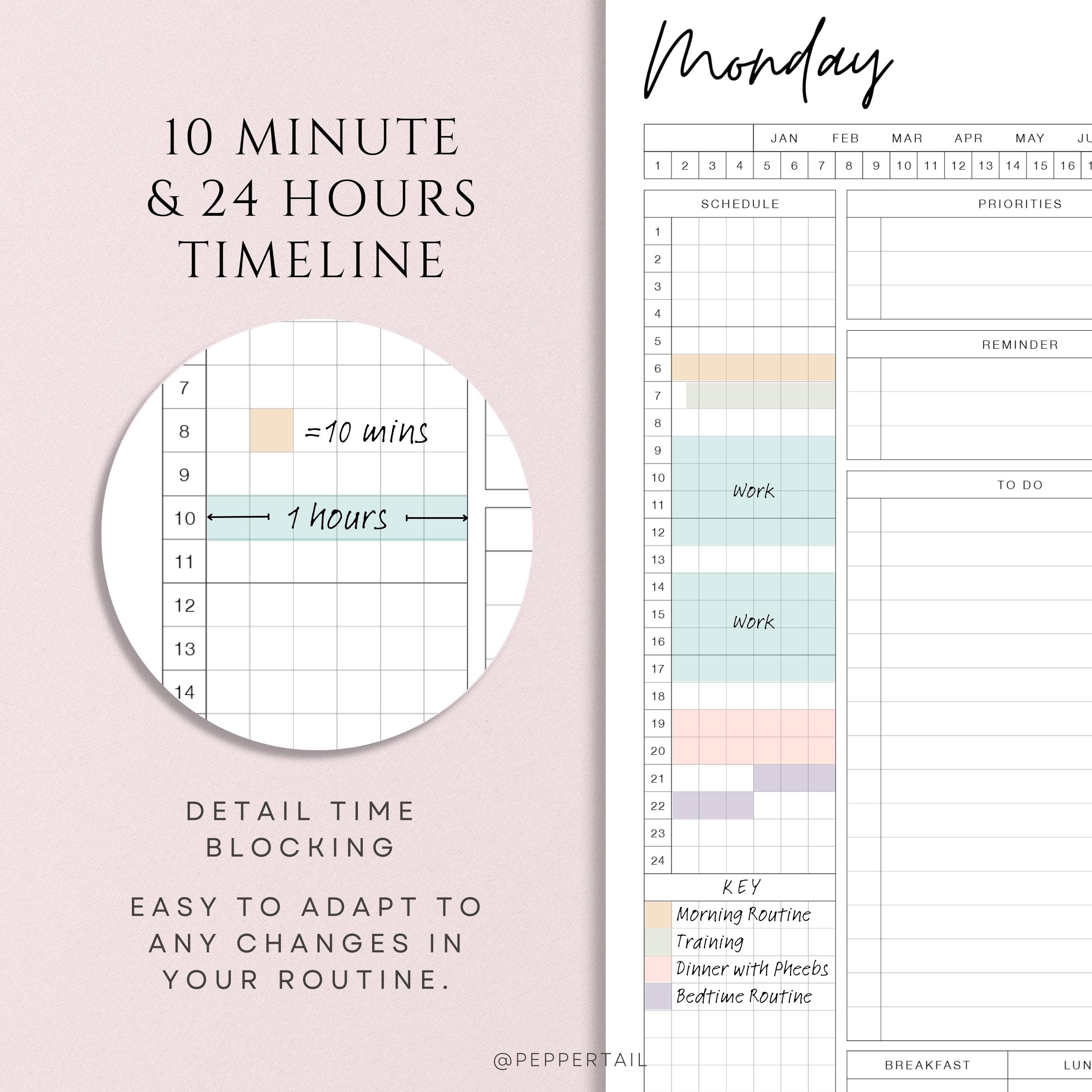 Printable Planner Inserts - Daily Planner Printable With 10 Minutes ...