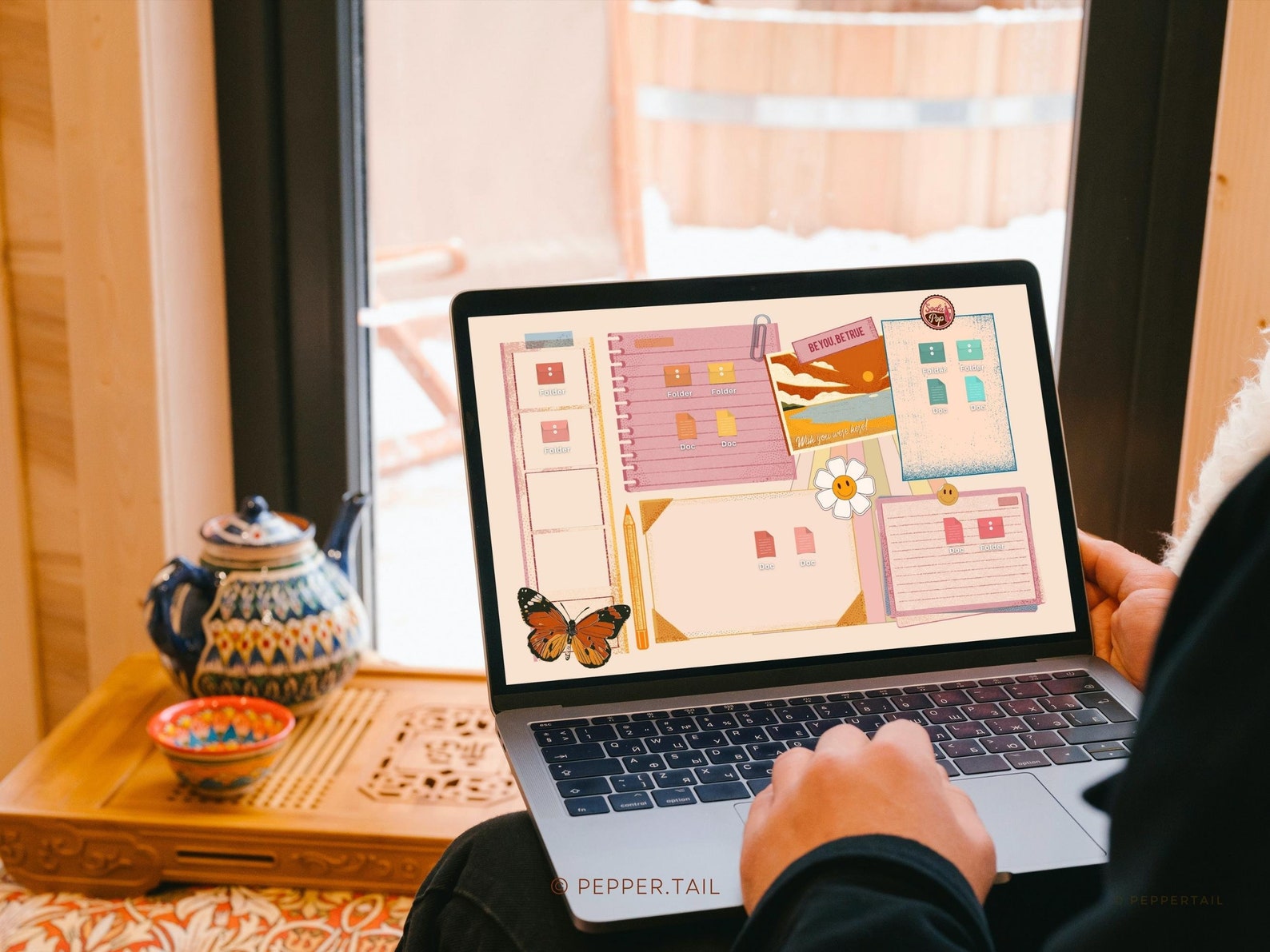 Retro Pink Desktop Organizer Wallpaperlaptop - Etsy