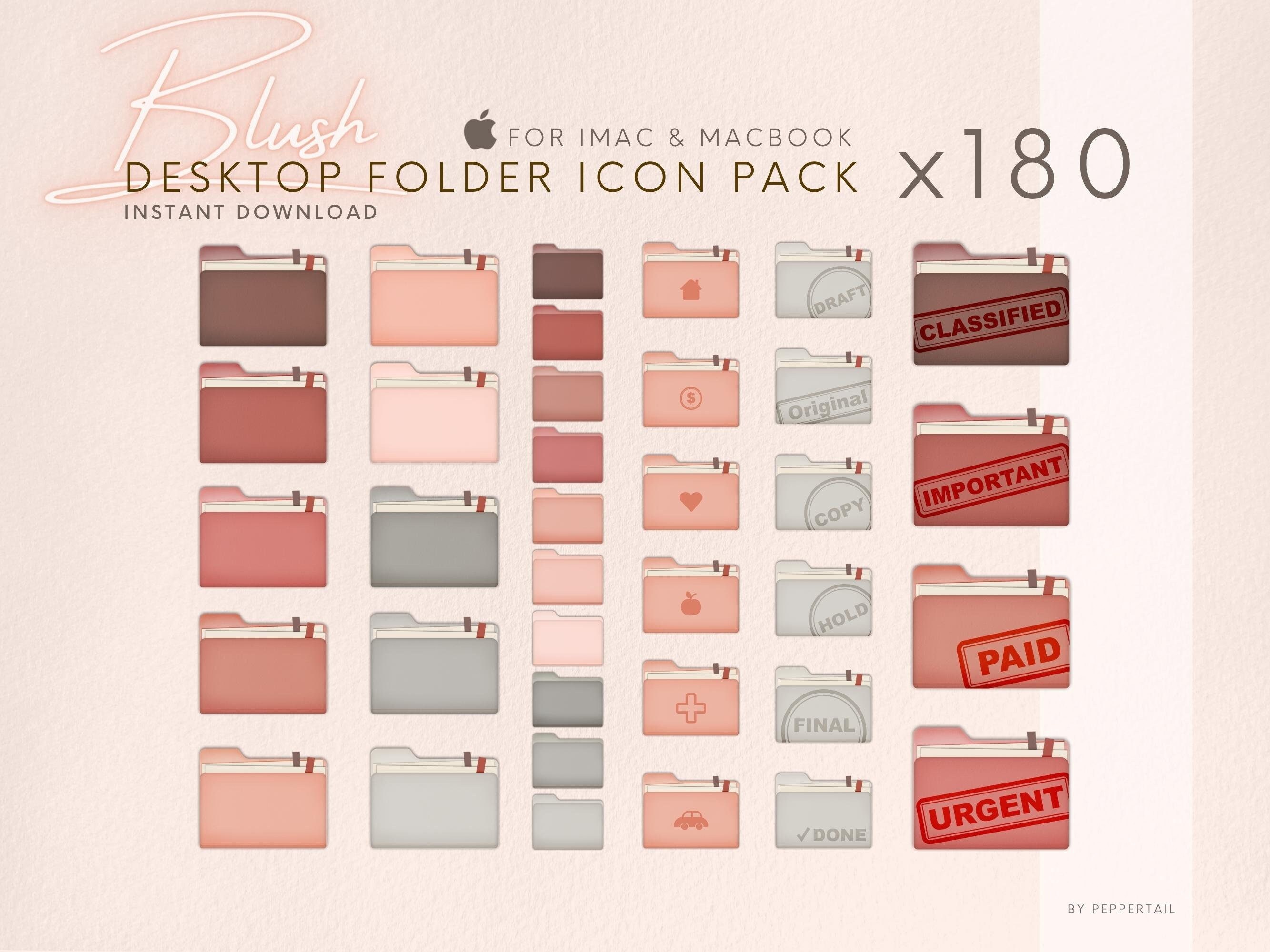 Desktop Folder Icon Pack for Macbook and Imac Desktop | Etsy UK