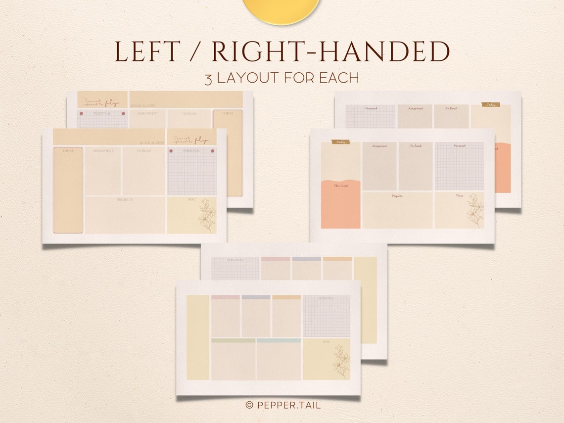 Desktop Wallpaper Organizer Student SET OF 3desktop | Etsy