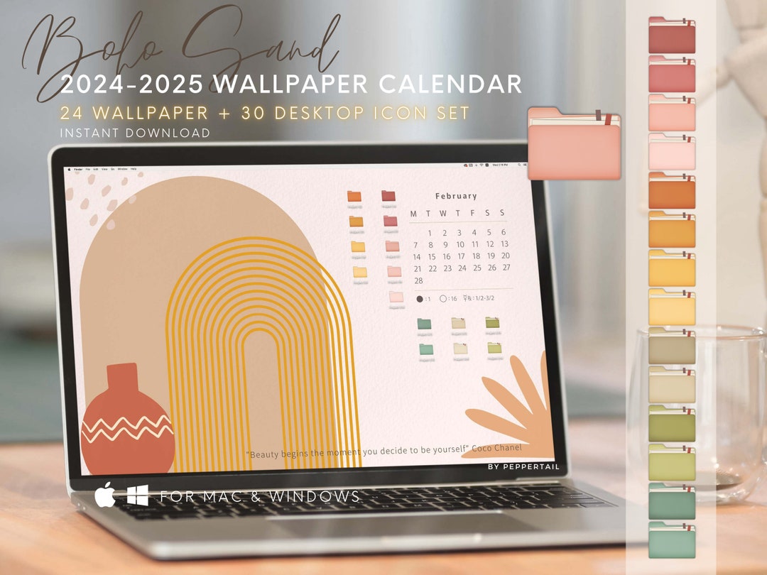 2024-2025 Desktop Wallpaper Organizer and Folder Icon Set｜mac｜desktop ...