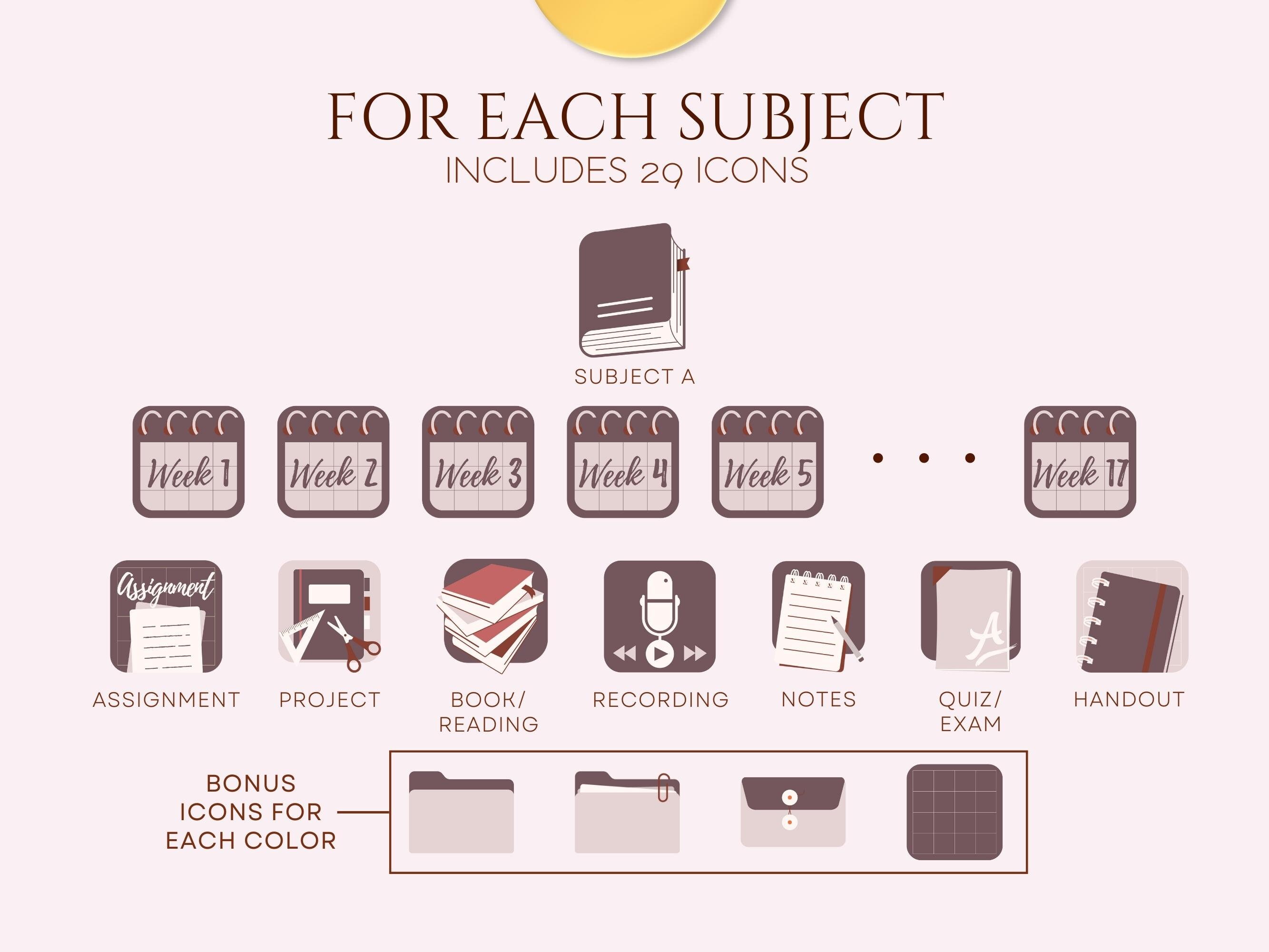 Neutral Color College Student Desktop Folder Iconstudent - Etsy