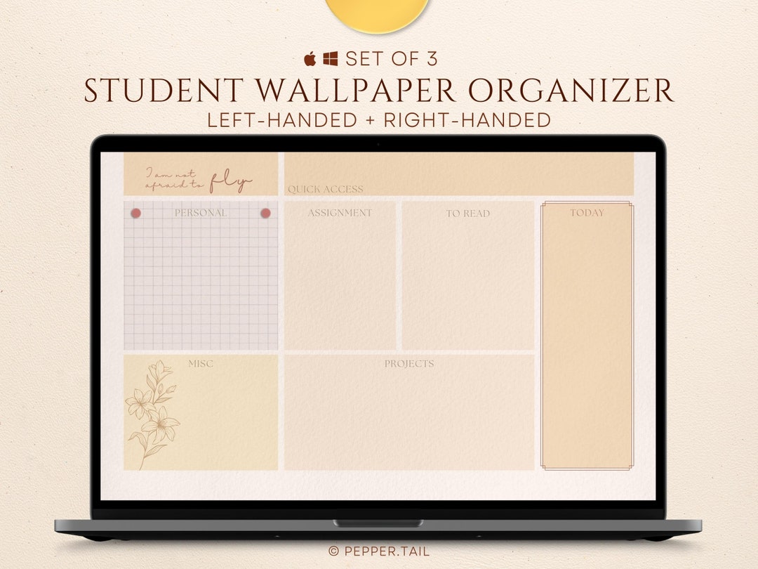 Desktop Wallpaper Organizer Student SET OF 3｜desktop Wallpaper｜macbook ...