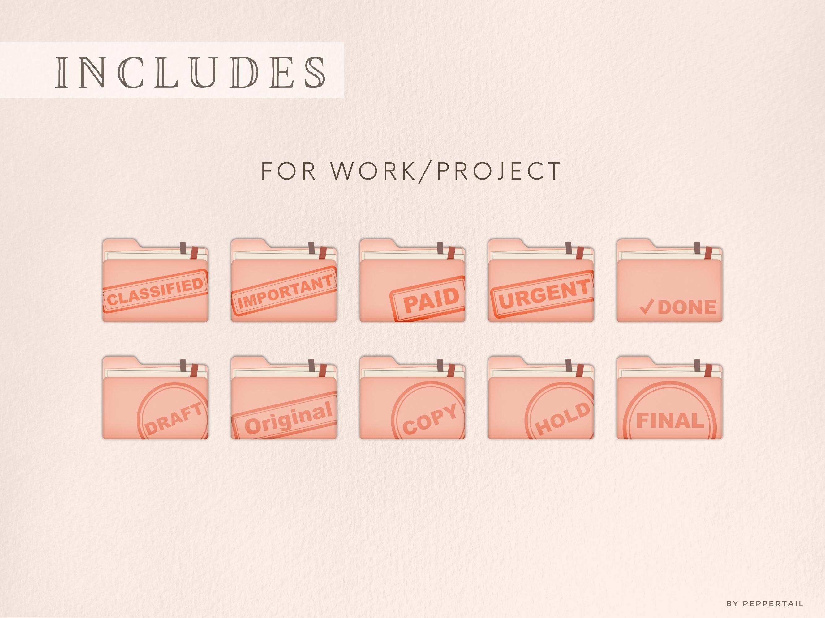 Desktop Folder Icon Pack for MacBook and Imac BUNDLE | Desktop Icons ...