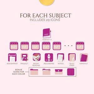 Student Desktop Folder Icon Pack｜college Student Desktop Icons｜student ...