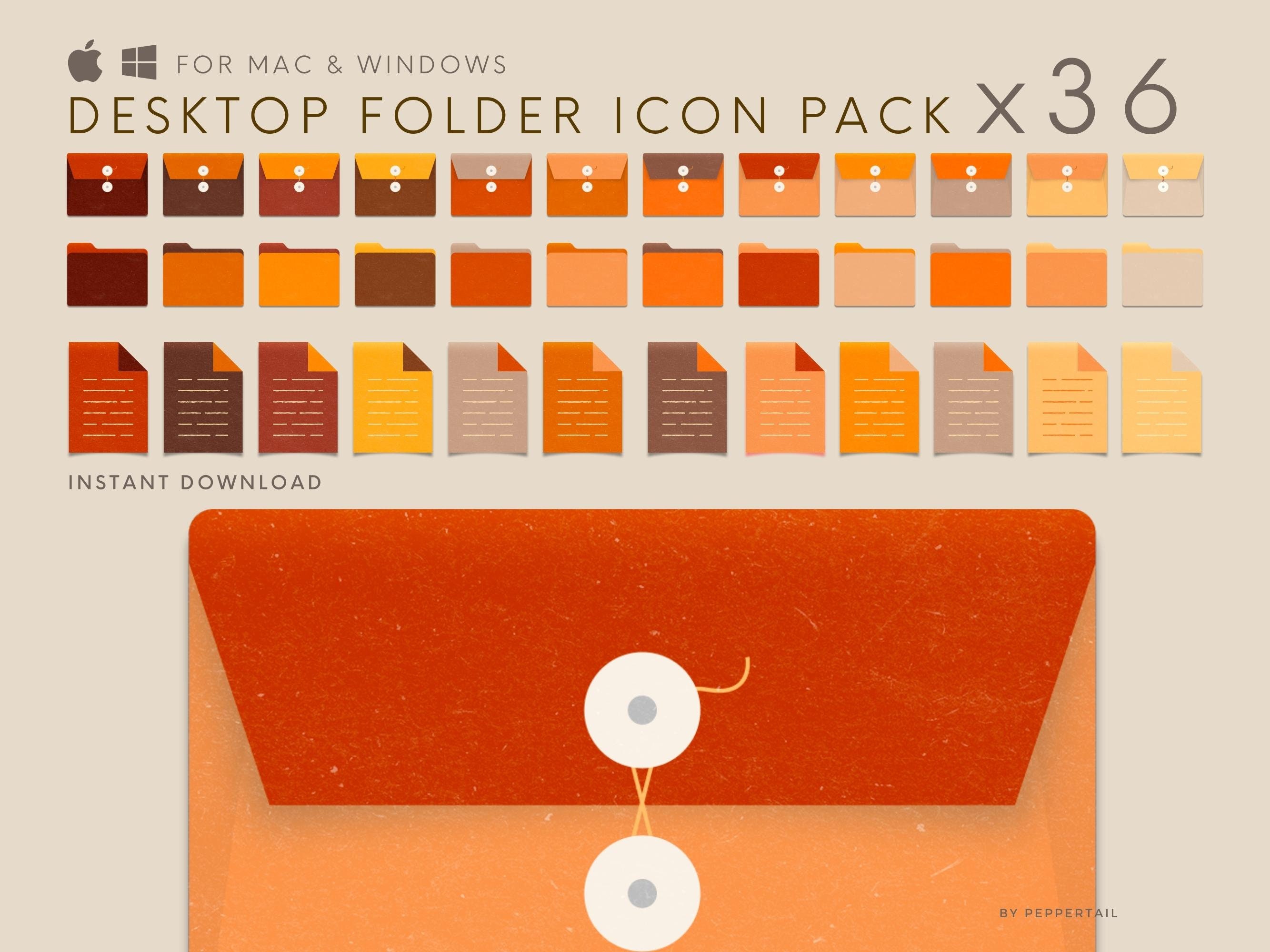 Fall Desktop Icons Combo 01｜fall Desktop Folders｜file Folder Icons ...