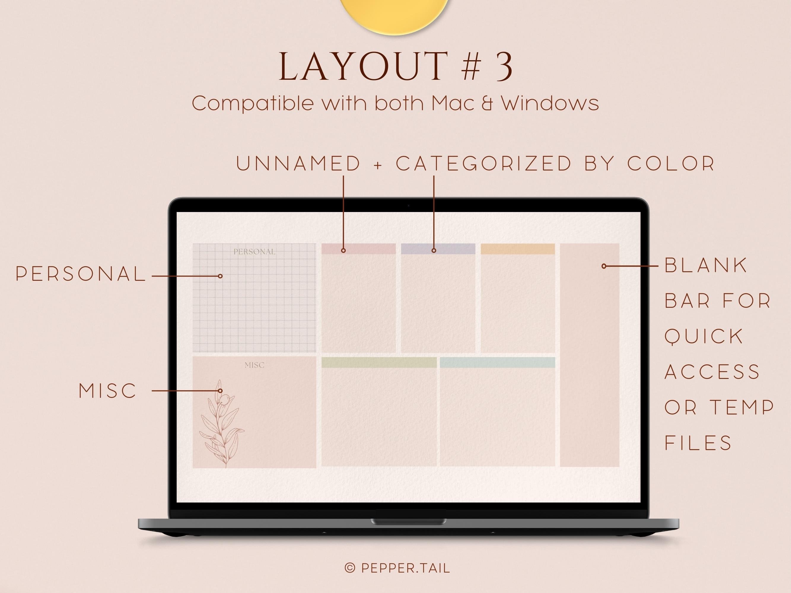 SET OF 3 Desktop Wallpaper Organizer Studentdesktop | Etsy