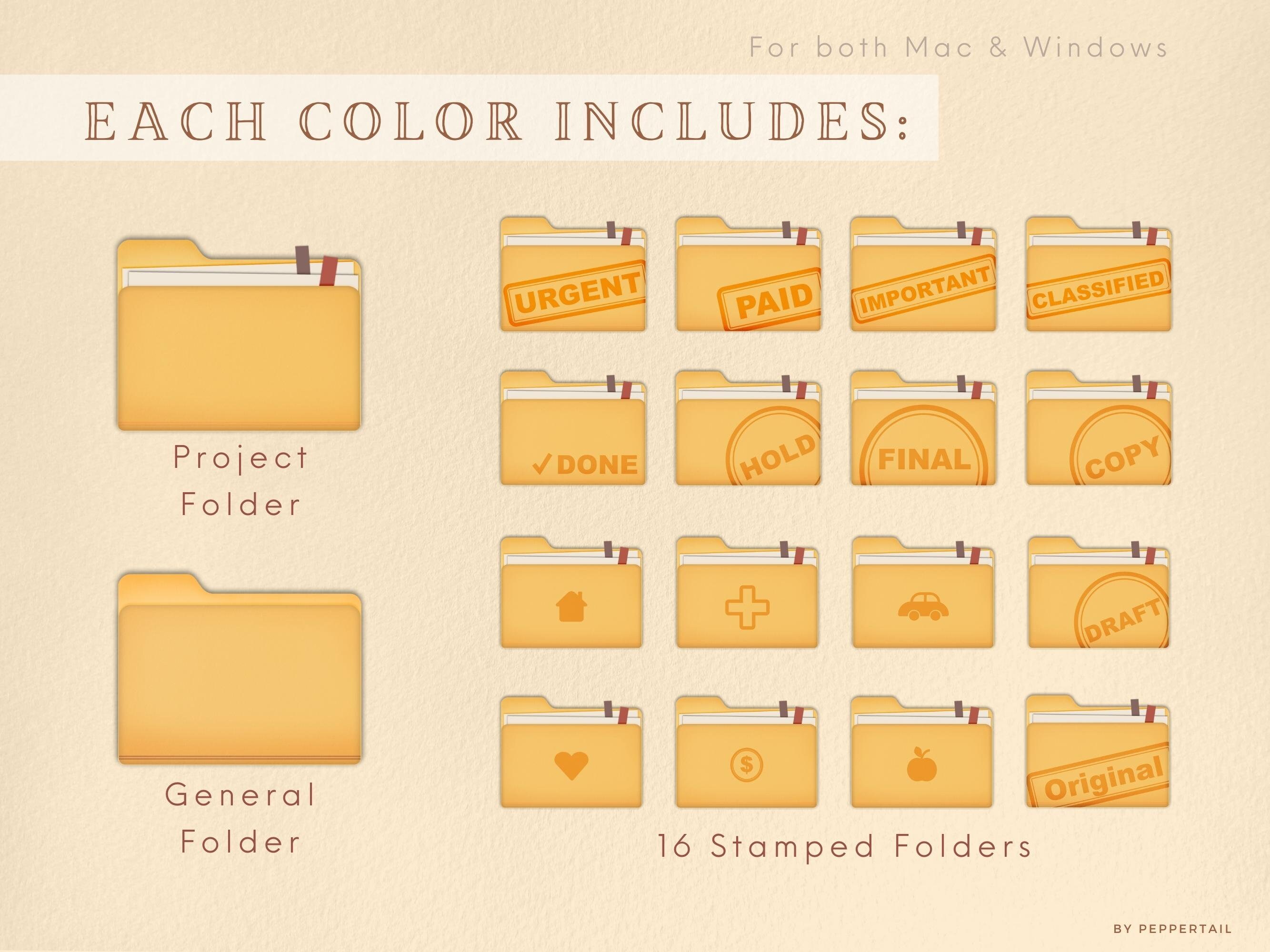 Folder Icons Pack for Desktop Organizing Desktop - Etsy