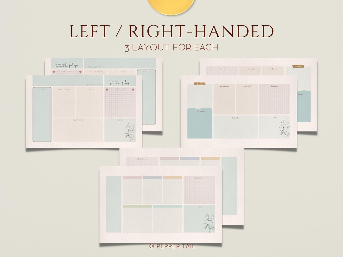 Neutral Blue Desktop Wallpaper Organizer Student Setdesktop | Etsy