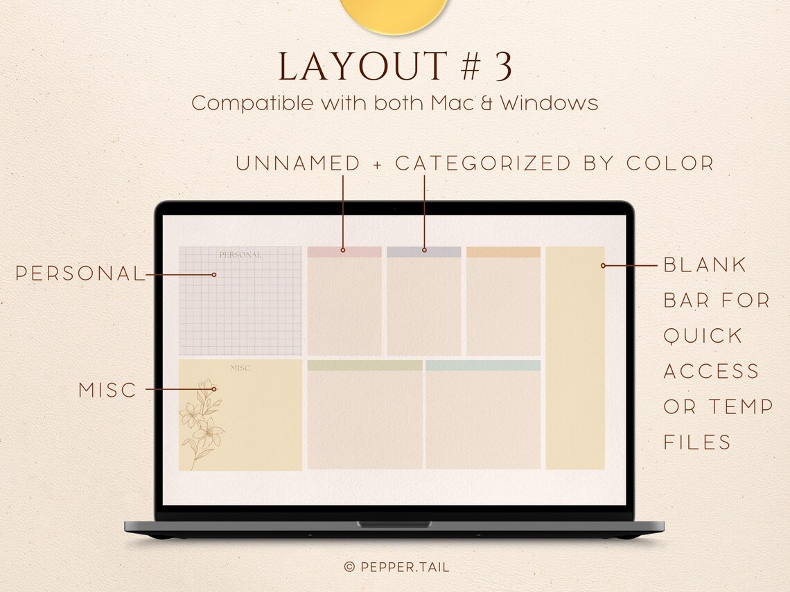 Desktop Wallpaper Organizer Student SET OF 3desktop | Etsy