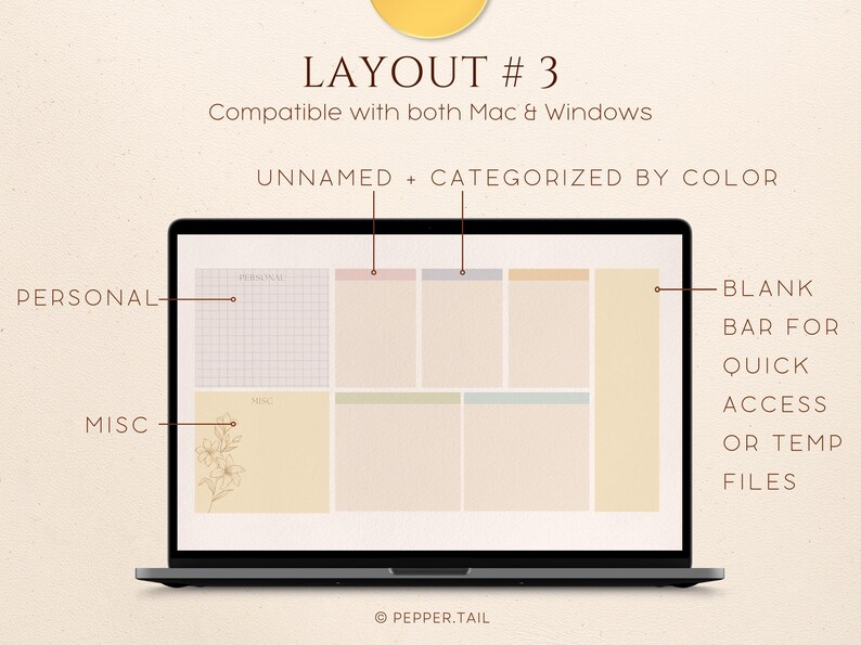 Desktop Wallpaper Organizer Student SET OF 3desktop - Etsy