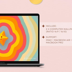 Radiating Star Digital Wallpaper Set of 4｜retro iPhone Wallpaper ...
