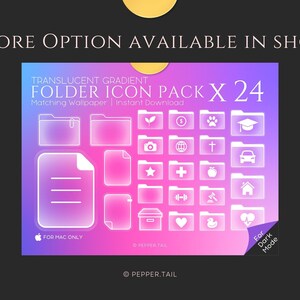 Mac Folder Icons for Dark Mode｜glowing Aura Desktop Icons｜desktop ...