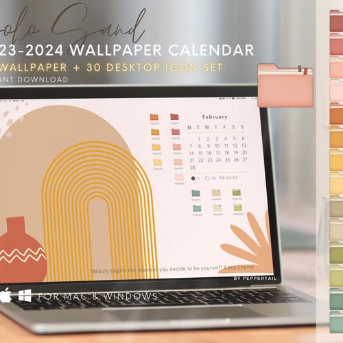 2023 Calendar Minimalist Wallpaper Set Aesthetic Desktop/mac - Etsy