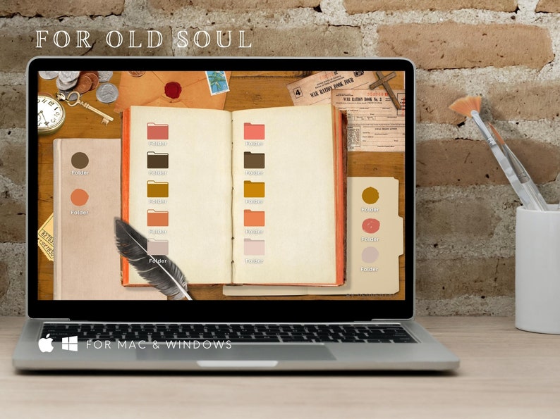 Vintage Desk Desktop Wallpaper & Folder Icons (digital Download) - Etsy