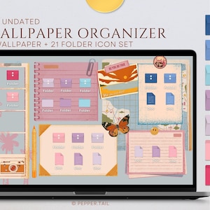 Retro Blue Desktop Organizer Wallpaper｜laptop Wallpaper｜desktop ...