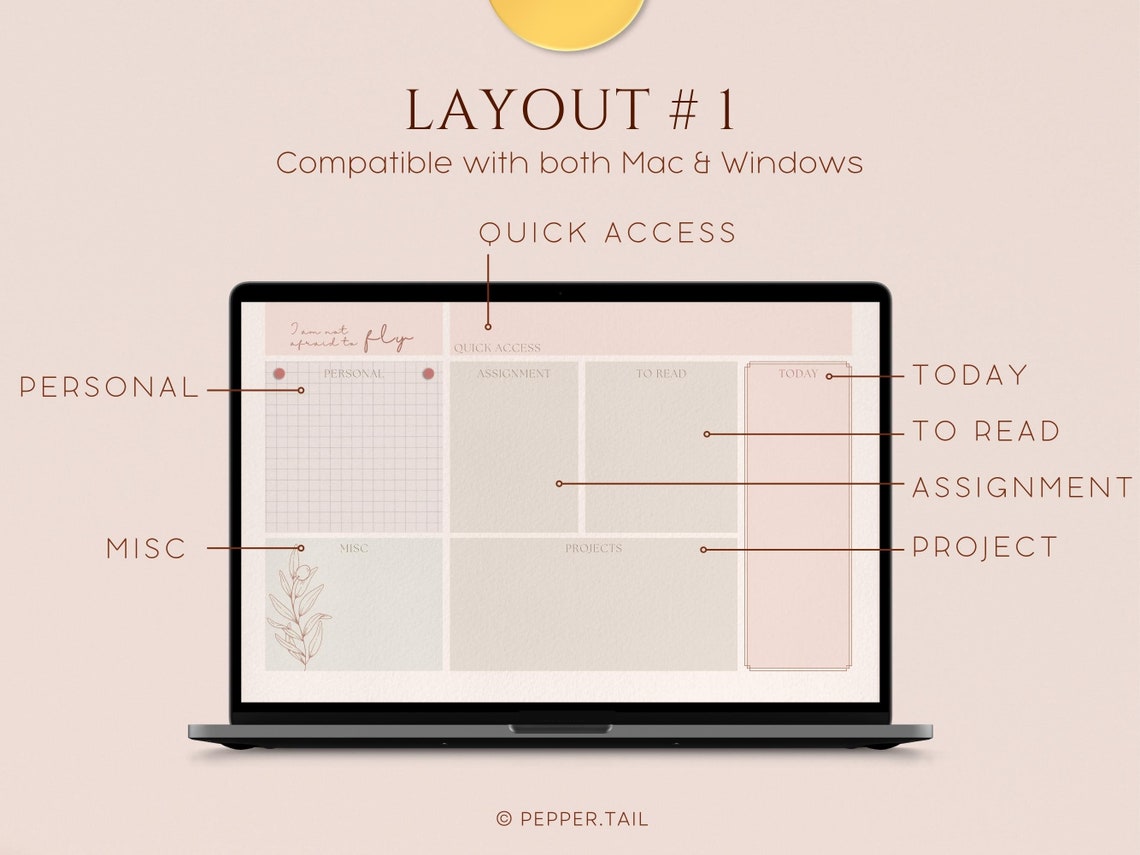 SET OF 3 Desktop Wallpaper Organizer Student｜desktop Wallpaper｜macbook ...