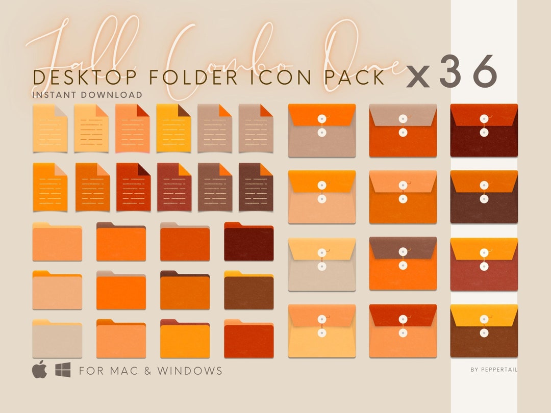 Fall Desktop Icons Combo 01｜fall Desktop Folders｜file Folder Icons ...