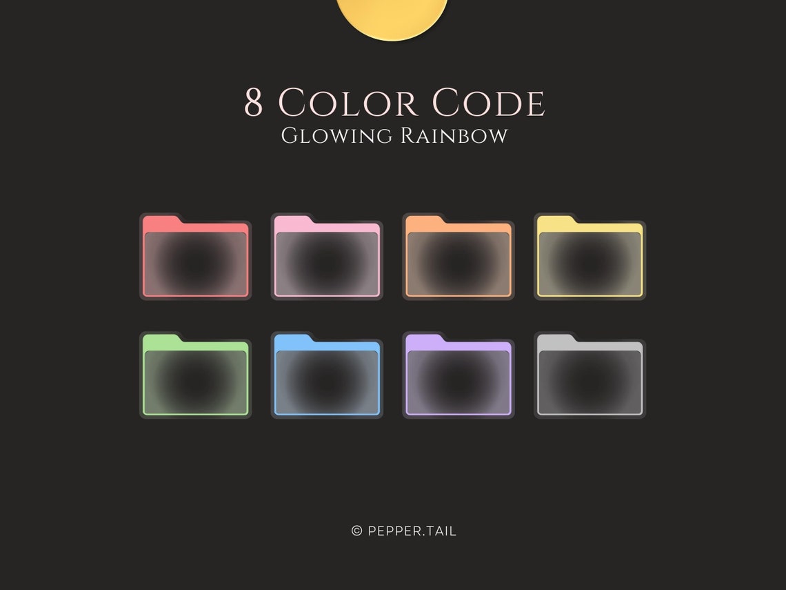 Mac Folder Icons for Dark Mode｜glowing Aura Desktop Icons｜desktop ...