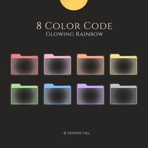 Mac Folder Icons for Dark Mode｜glowing Aura Desktop Icons｜desktop ...