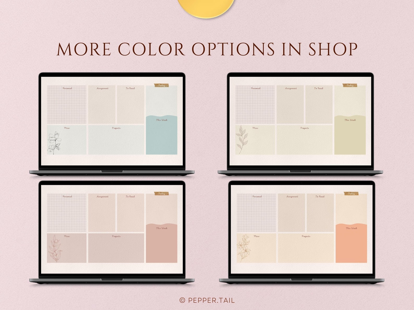 SET OF 3 Purple Desktop Wallpaper Organizer Studentdesktop | Etsy