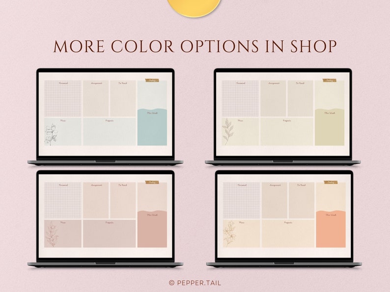 SET OF 3 Purple Desktop Wallpaper Organizer Studentdesktop | Etsy