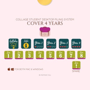 Student Desktop Folder Icon Pack｜college Student Desktop Icons｜student ...