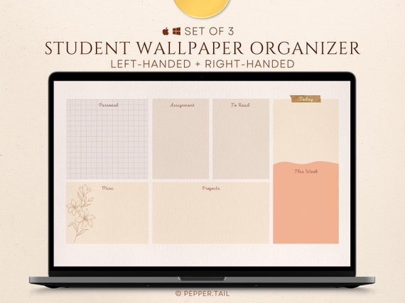 Desktop Wallpaper Organizer Student SET OF 3desktop - Etsy