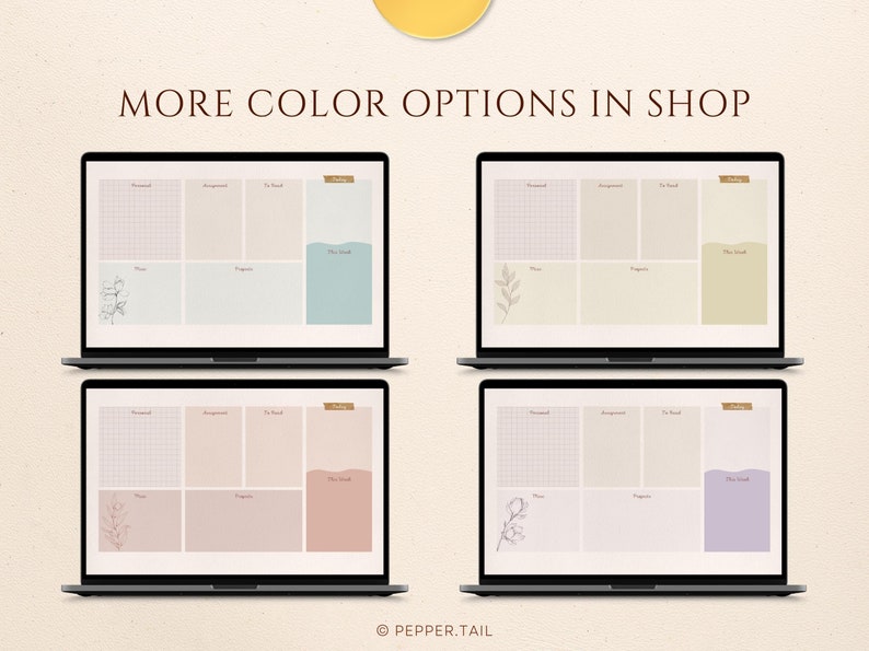 Desktop Wallpaper Organizer Student SET OF 3desktop - Etsy