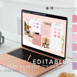 2024-2025 CUSTOMIZABLE Desktop Wallpaper Organizer｜canva Template ...