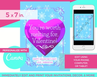 Customized Frozen 2 Valentine's Day Cards Printable Print at Home ...