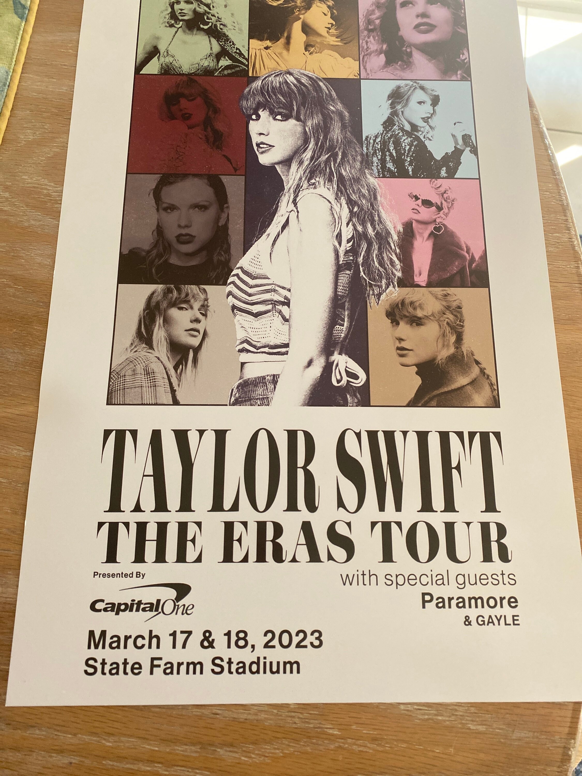 Taylor 2023 Eras Tour Opening Night Concert Poster