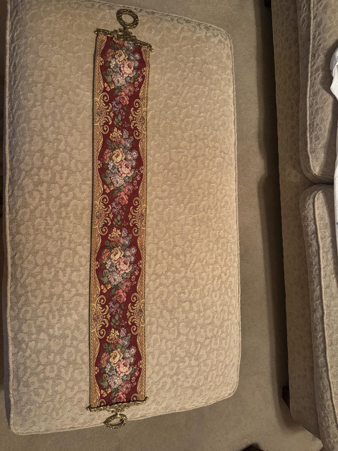 Burgundy Tapestry Bell Pull W Brass - Etsy