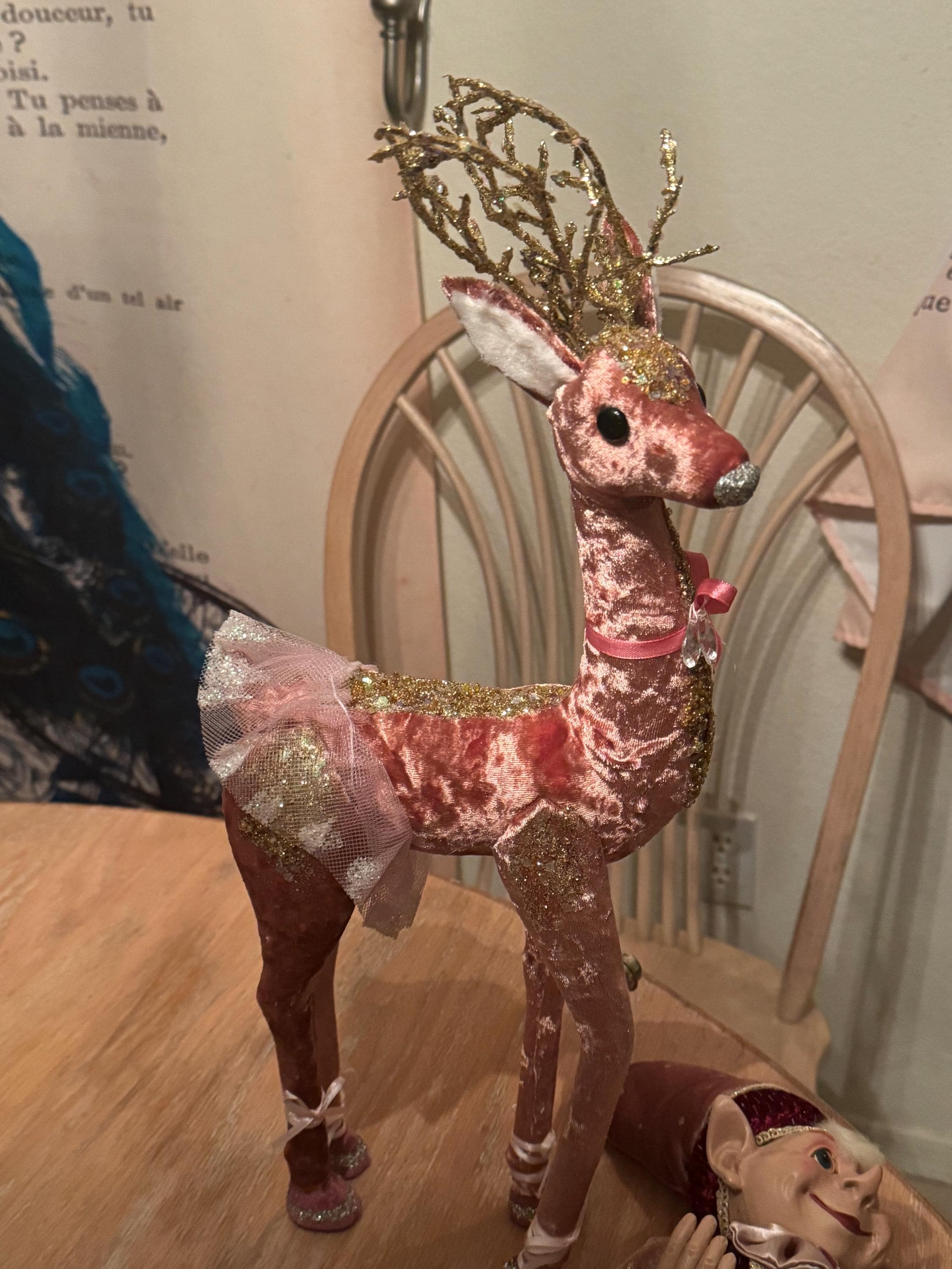 Christmas Pink Deer Standing - Etsy