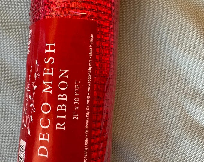 Red Wide Mesh Ribbon - Etsy