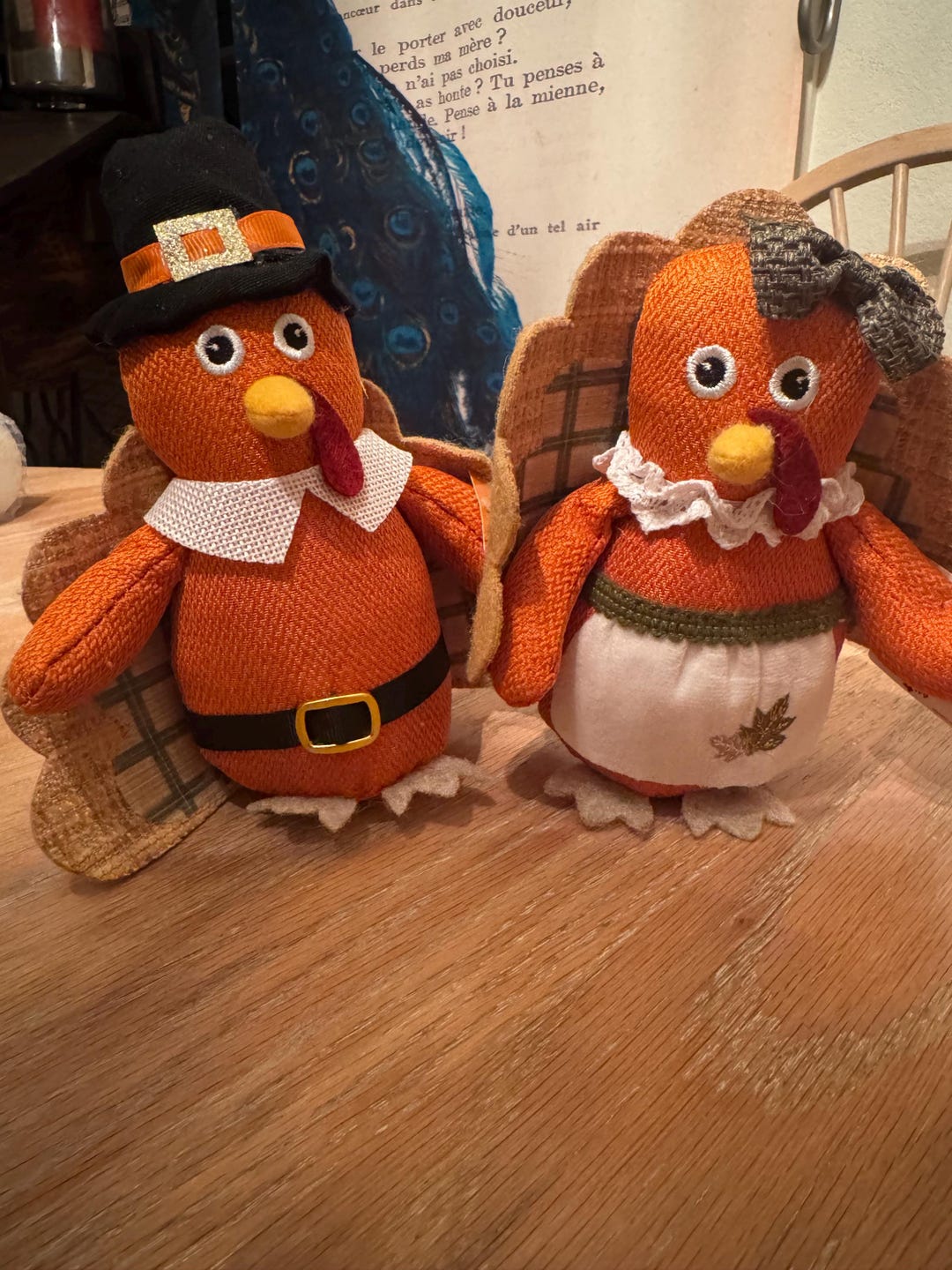 Thanksgiving Turkey Table Decor Figurines Set 2 - Etsy
