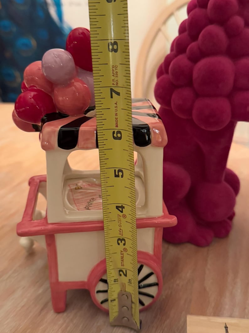 Pink French Decor Flower Cart W Poodle Figurine - Etsy