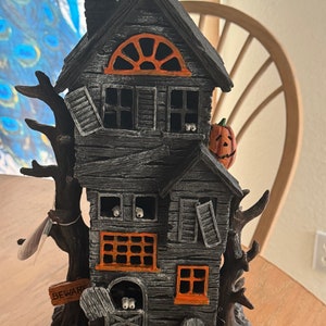 Light up Battery Haunted Halloween House - Etsy