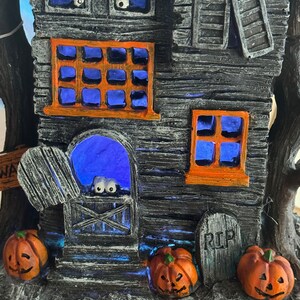 Light up Battery Haunted Halloween House - Etsy
