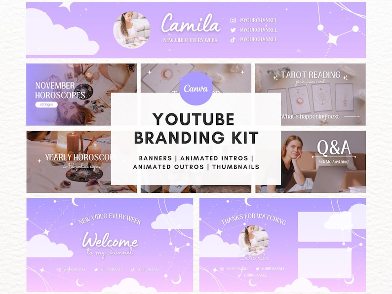 Zodiac Youtube Branding Kit, Animated Youtube Intro and Outro, Youtube ...