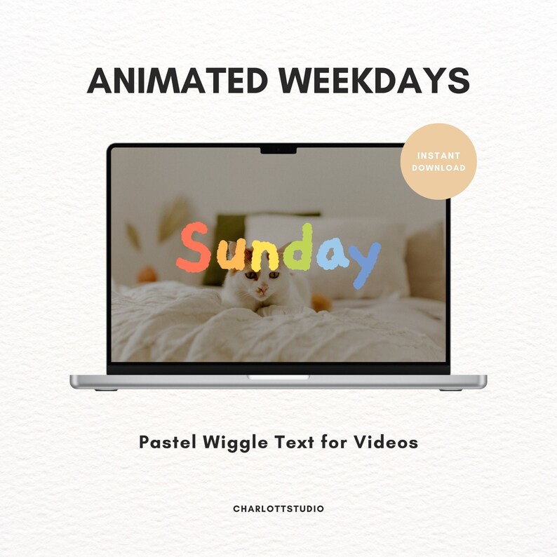 Animated Days of the Week Pastel Wiggle Weekdays Text Animated Overlay ...