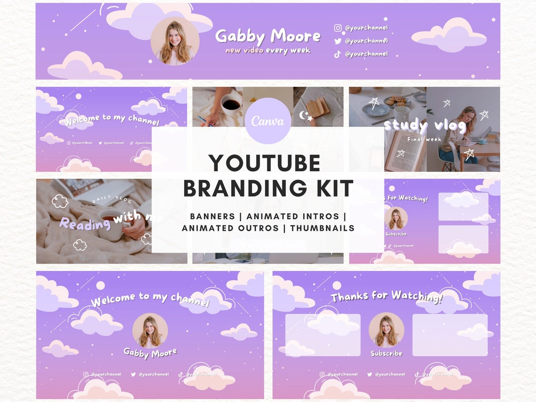 Cloudy Sky Youtube Branding Kit Animated Youtube Intro and Outro ...