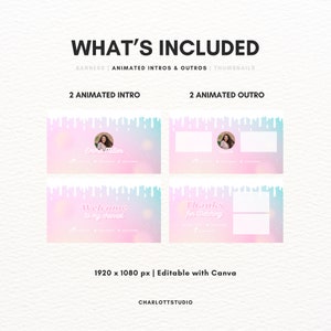 Pastel Pink Youtube Branding Kit | Animated Youtube Intro & Outro ...