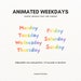 Animated Days of the Week Pastel Wiggle Weekdays Text Animated Overlay ...