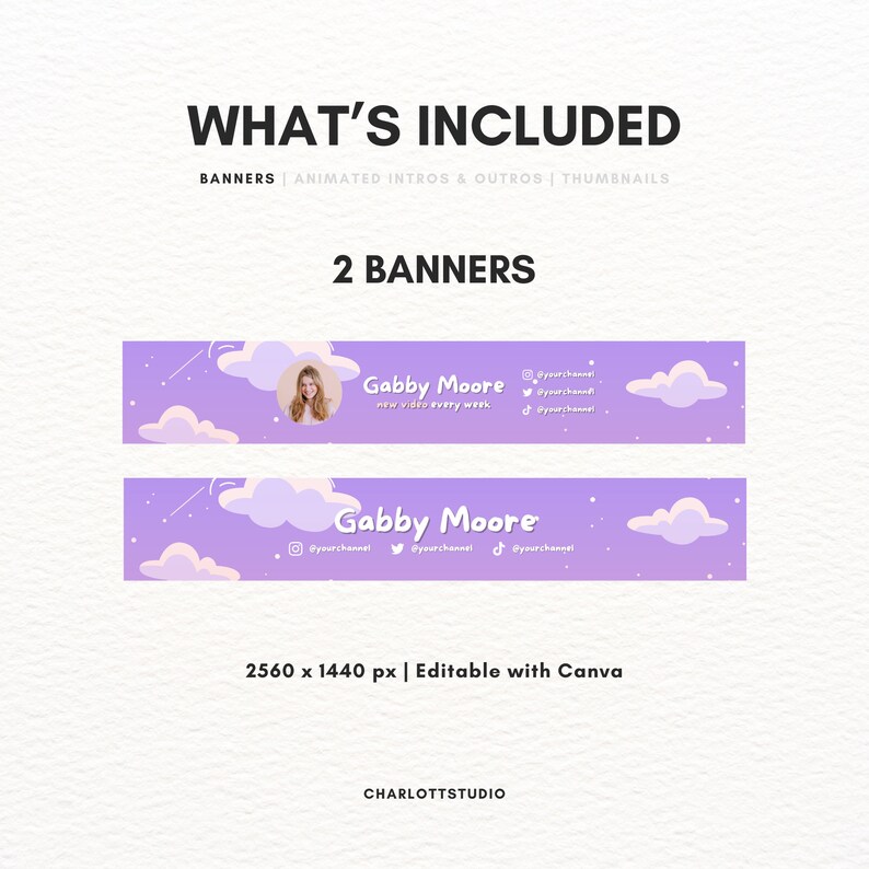 Cloudy Sky Youtube Branding Kit | Animated Youtube Intro and Outro ...