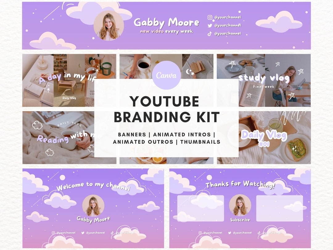 Cloudy Sky Youtube Branding Kit | Animated Youtube Intro and Outro ...